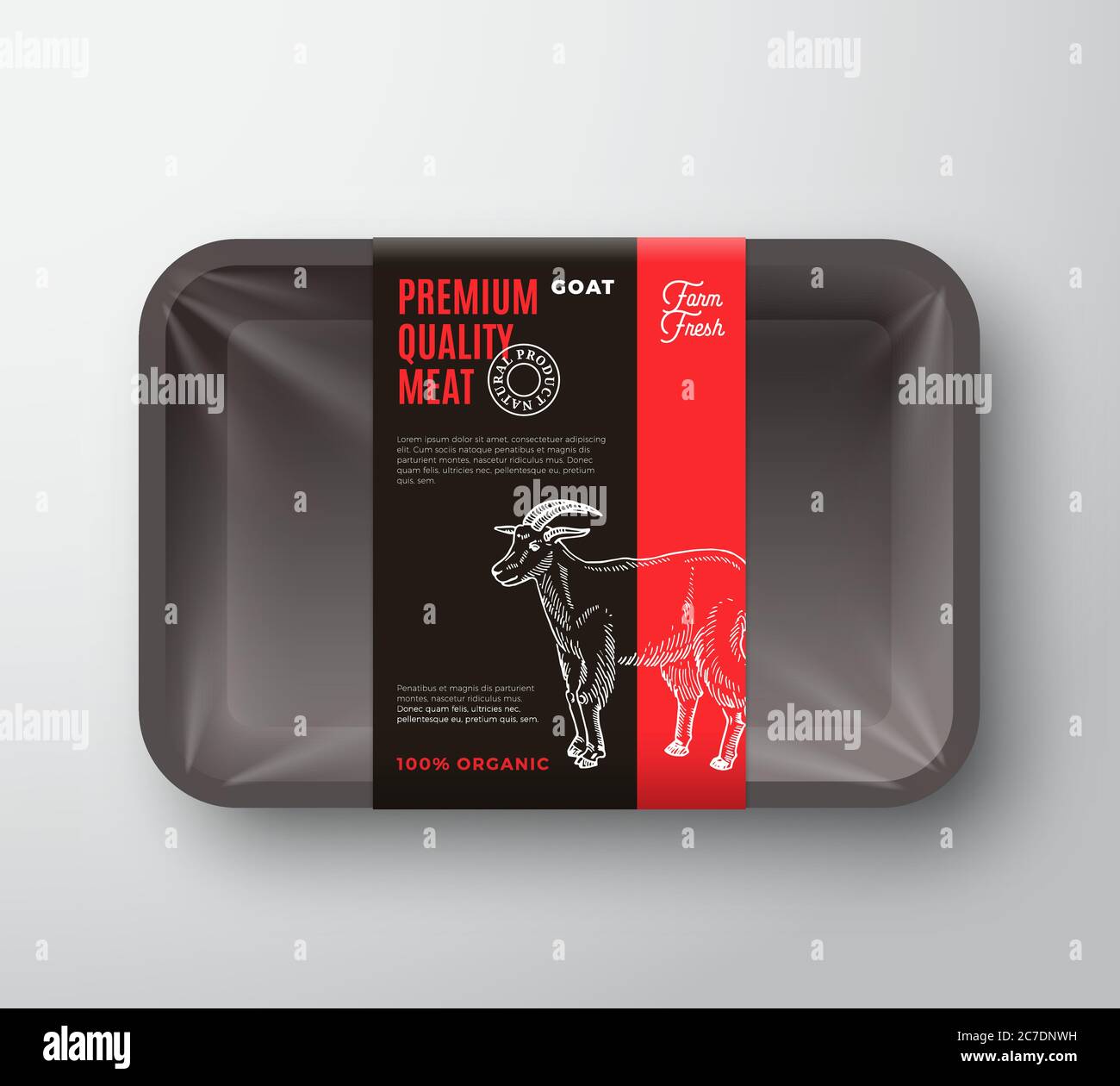 Premium Quality Goat Meat Packaging Design Layout with Label Stripe ...