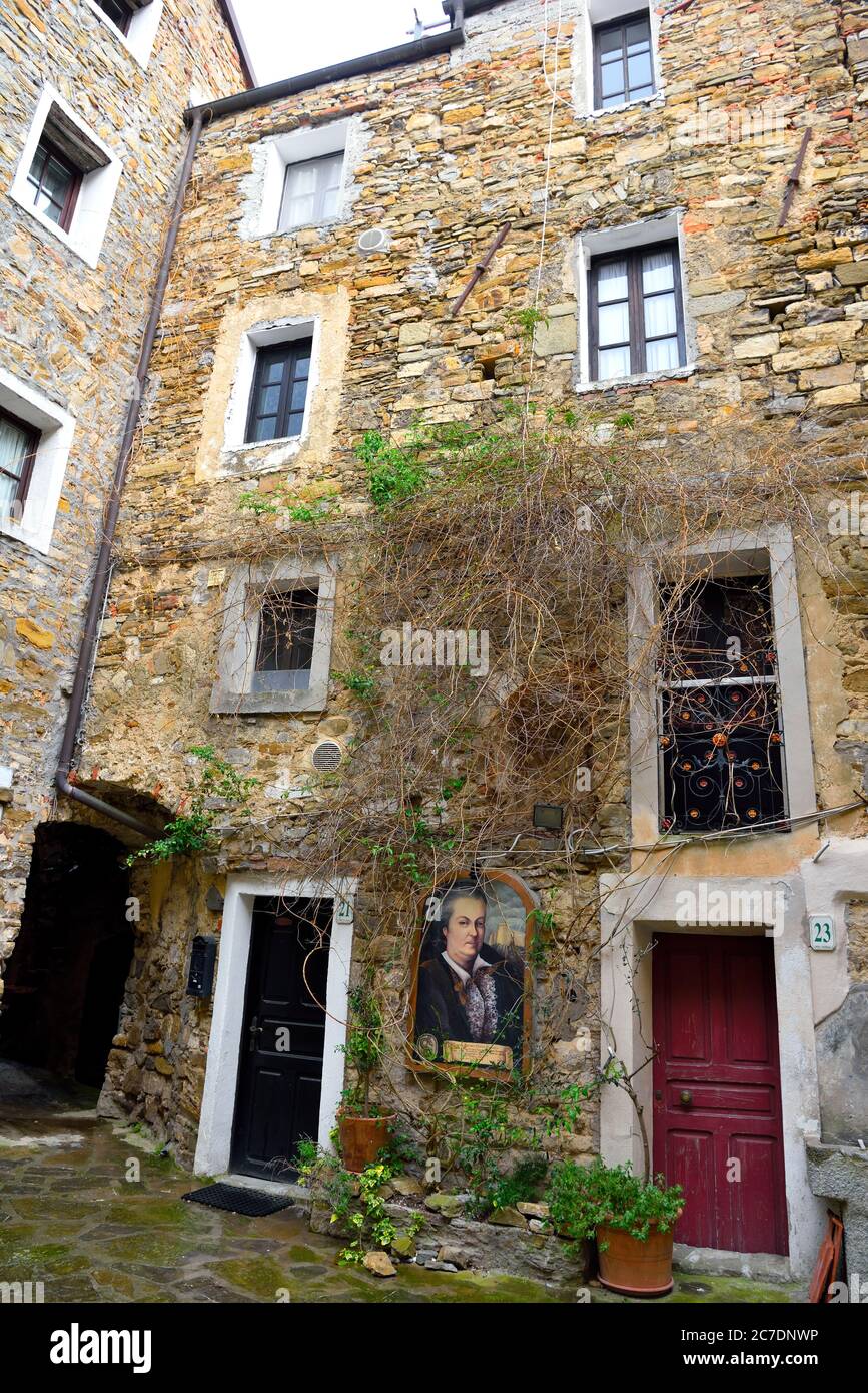 historic houses in the village of Perinaldo Italy Stock Photo - Alamy
