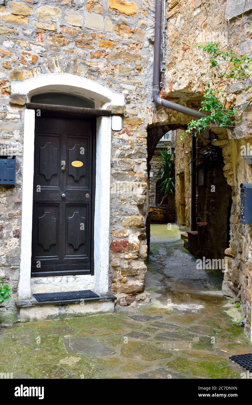 historic houses in the village of Perinaldo Italy Stock Photo - Alamy