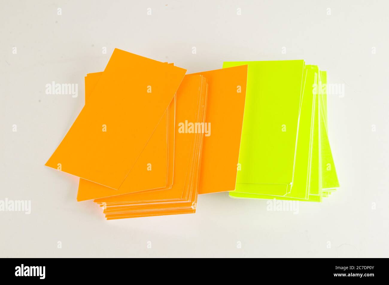 collection of various colored note papers on white background Stock ...