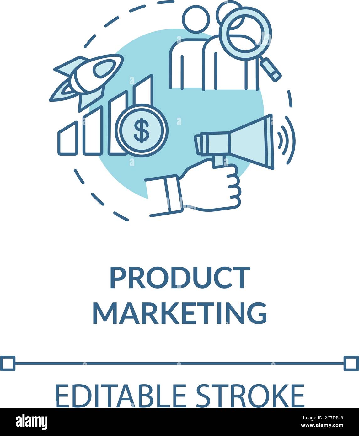 Product marketing turquoise concept icon. Business promotion ...