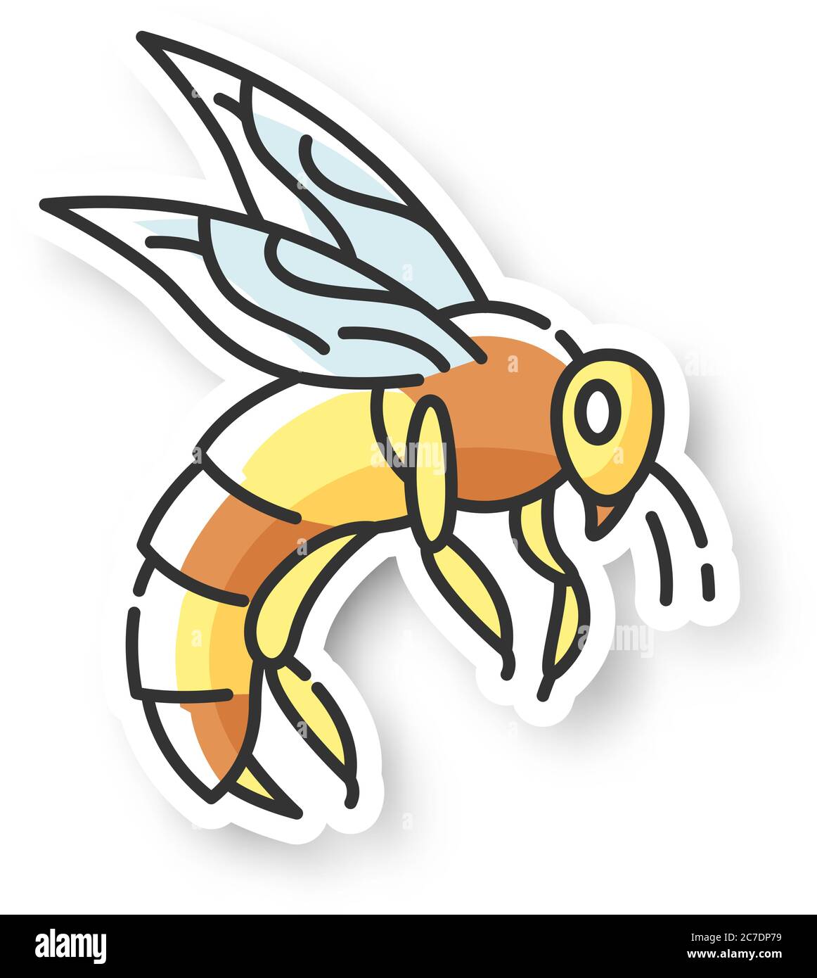 Common Wasp Flying Stock Vector Images - Alamy