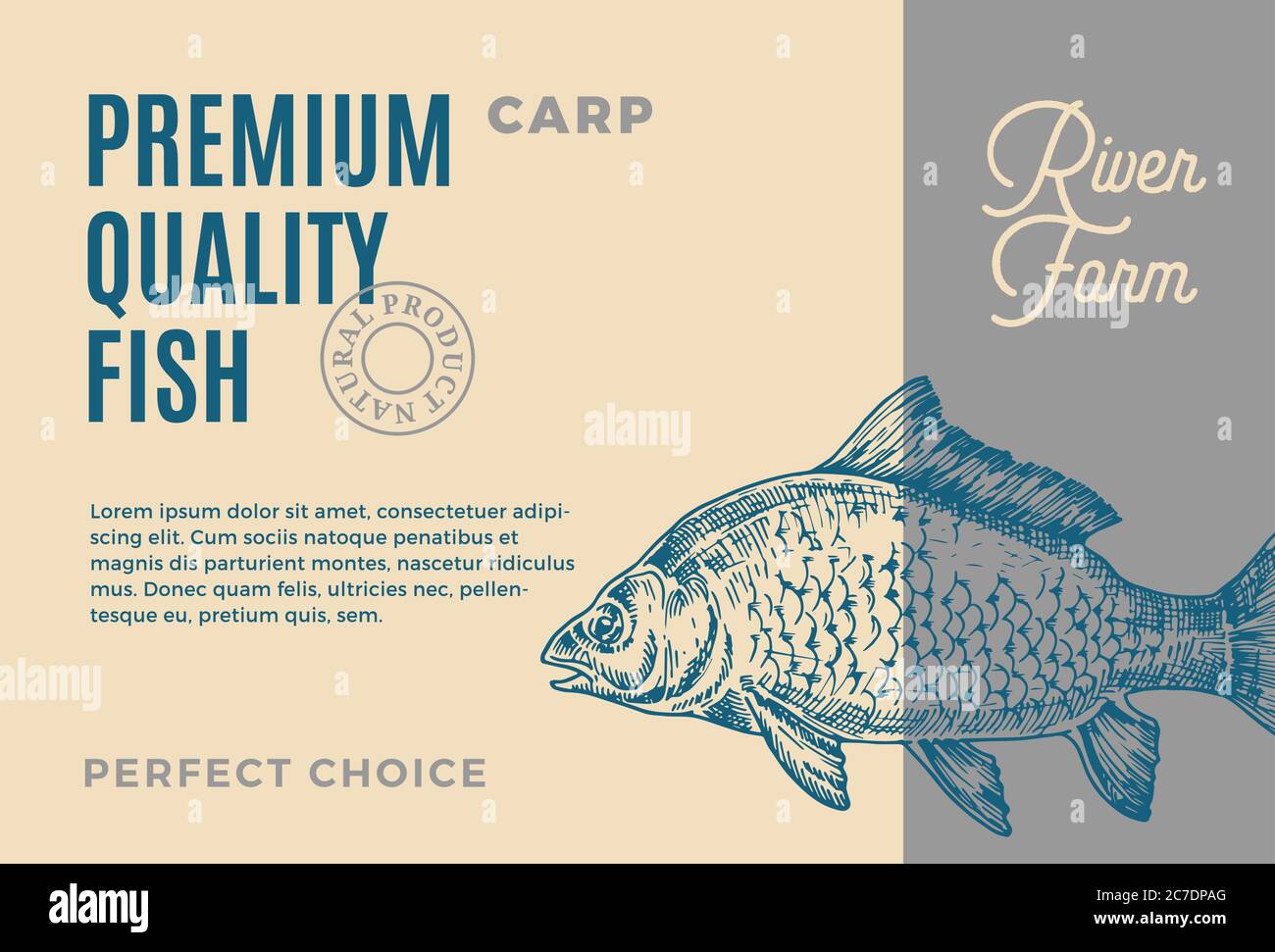 Premium Quality Carp. Abstract Vector Fish Packaging Design or Label ...