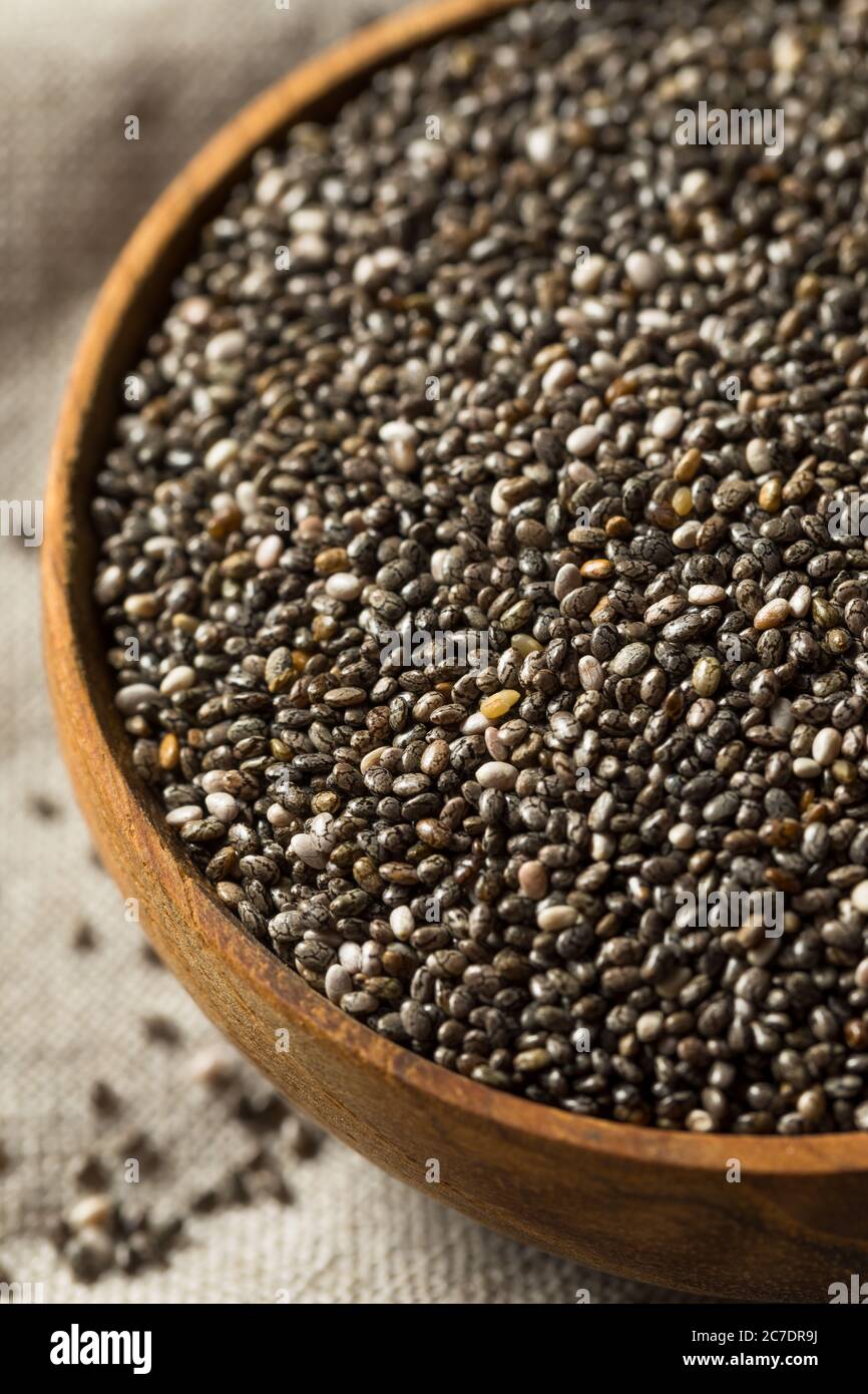 Raw Dry Organic Chia Seeds in a Bowl Stock Photo - Alamy