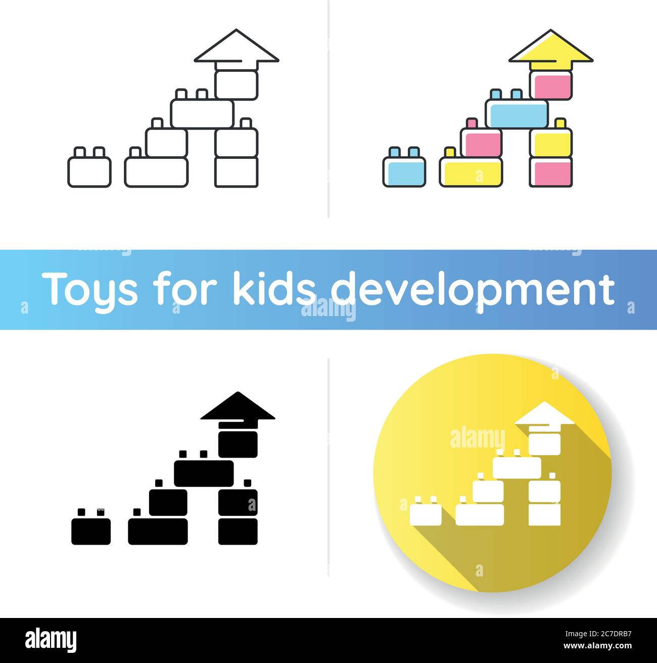 Construction toy icon. Building blocks. Colors and shapes learning ... Construction toy icon. Building blocks. Colors and shapes learning ...