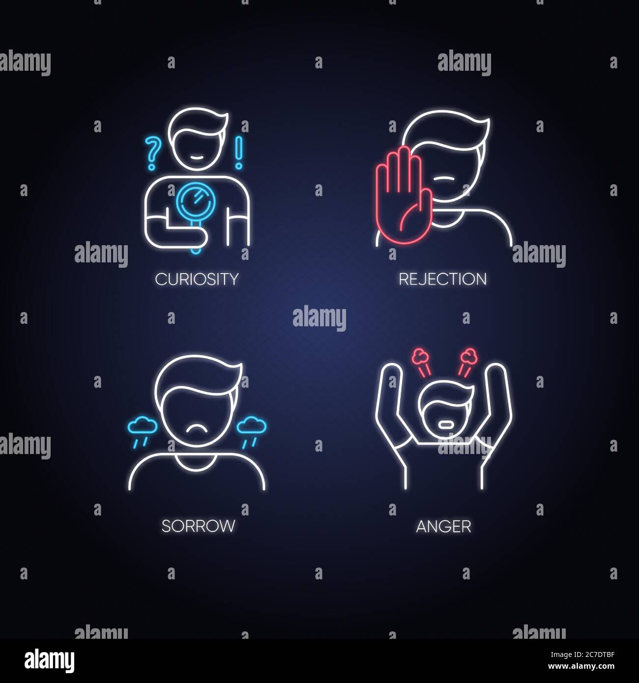 Good Feelings And Qualities Neon Light Icons Set Positive Mood good-feelings-and-qualities-neon-light-icons-set-positive-mood
