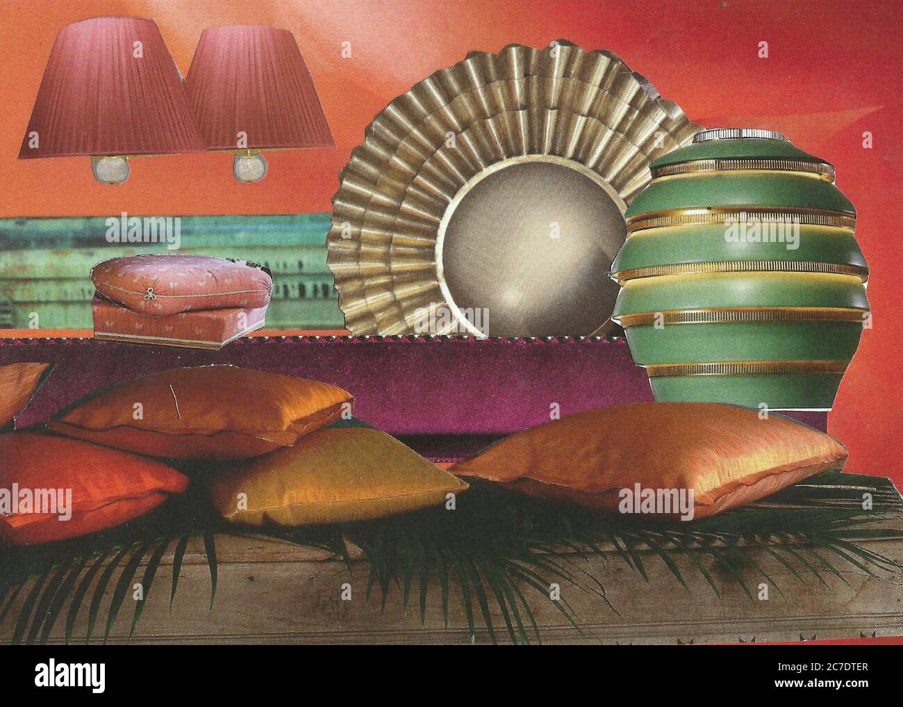 Carefully crafted handmade collage. Object montage. Surreal settings ...