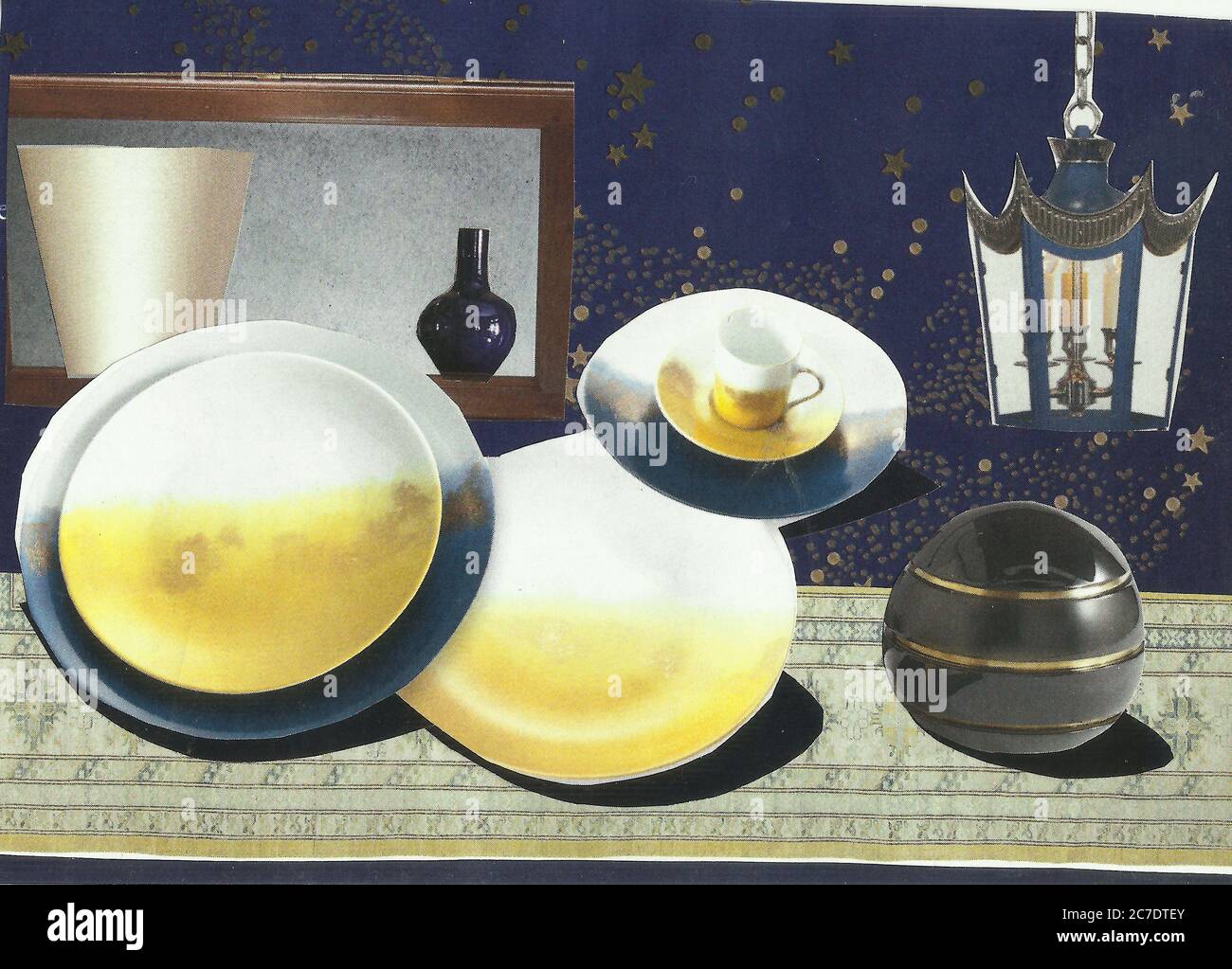 Carefully crafted handmade collage. Object montage. Surreal settings ...