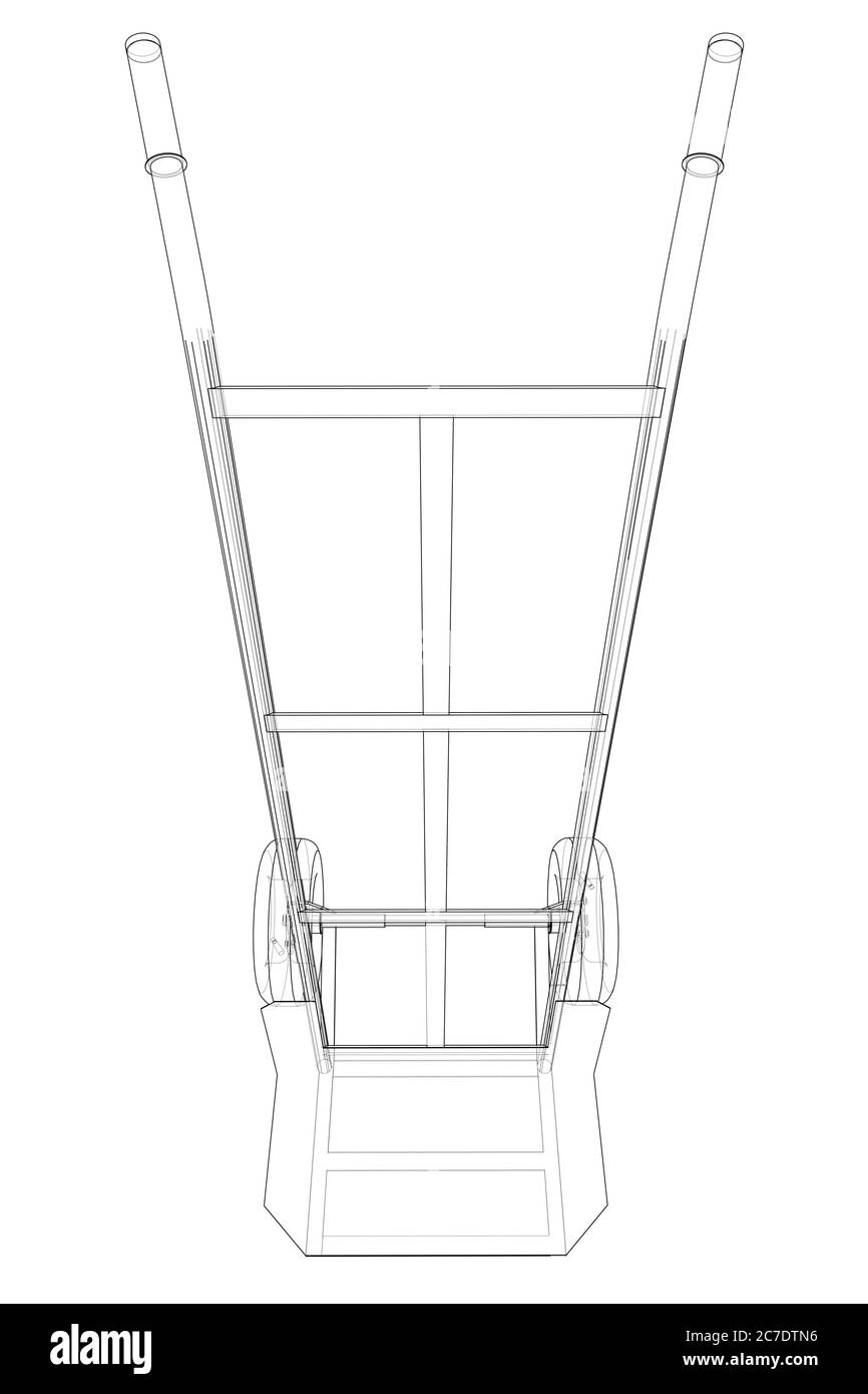 Outline delivery trolley or hand truck Stock Photo - Alamy