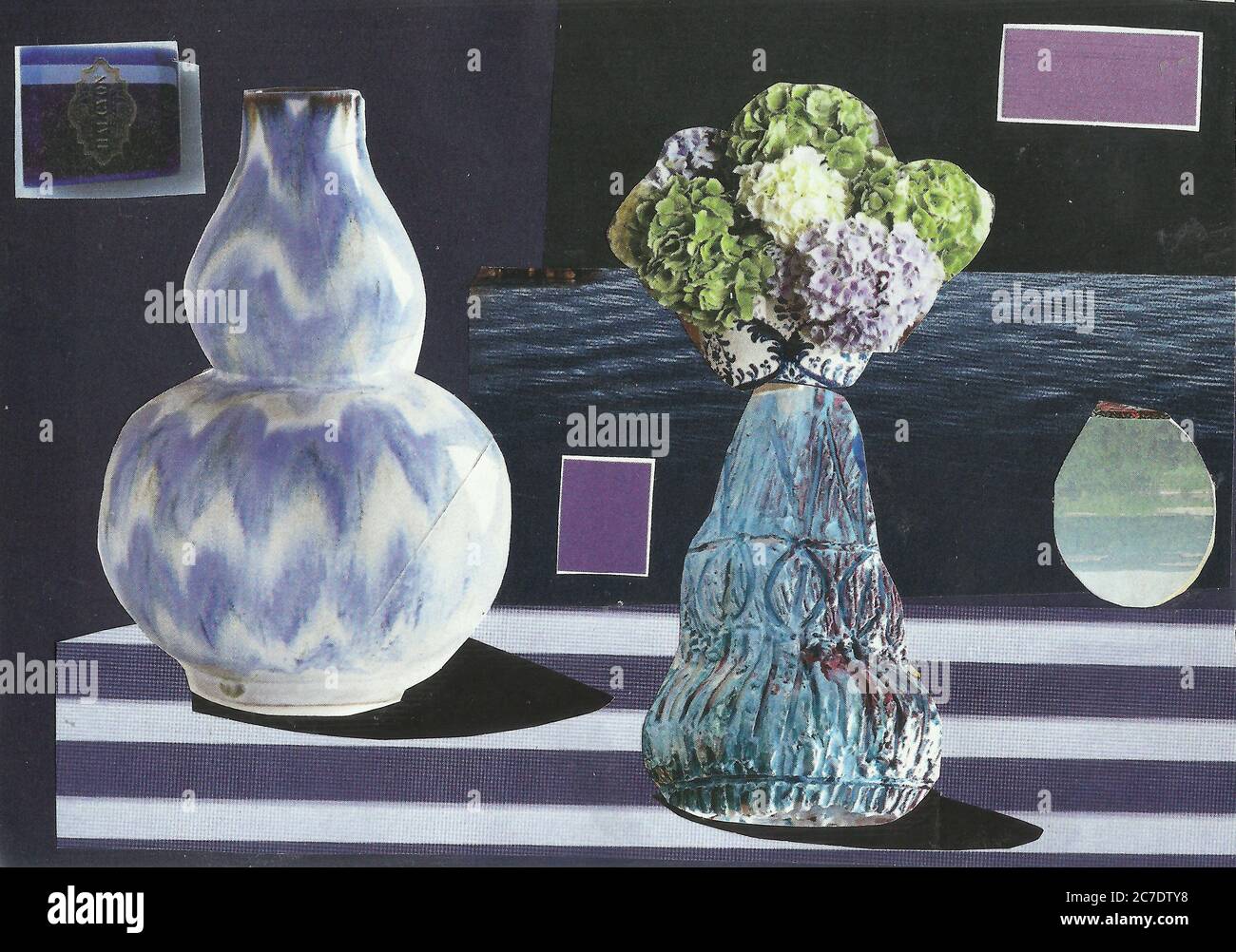 Carefully crafted handmade collage. Object montage. Surreal settings ...