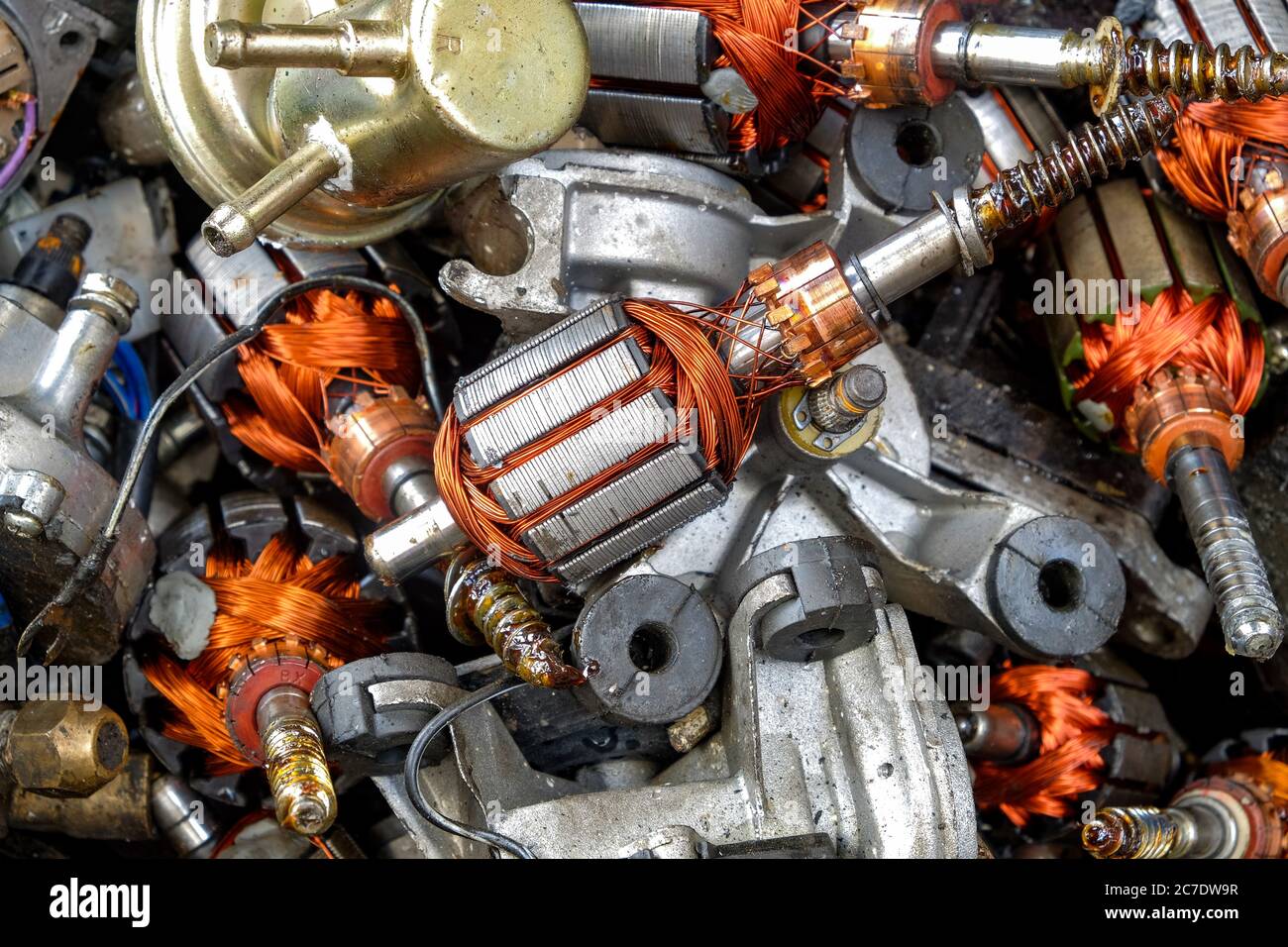 Electricity rotor parts was separated from defective fan motor for get ...