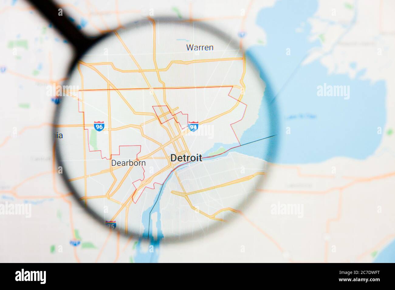Detroit map hi-res stock photography and images - Alamy