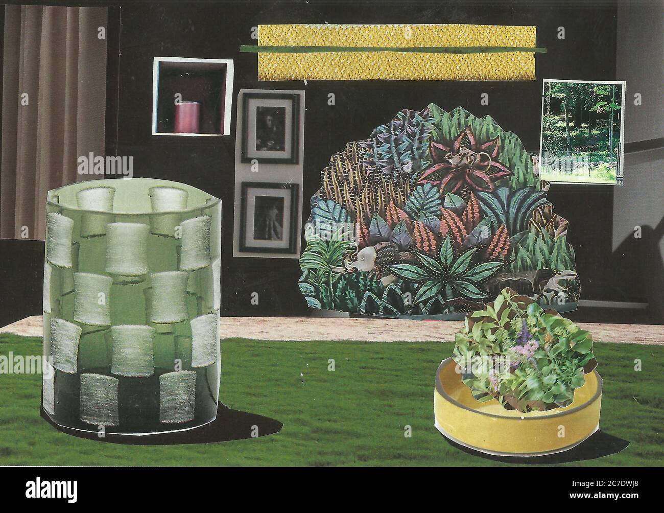 Carefully crafted handmade collage. Object montage. Surreal settings ...