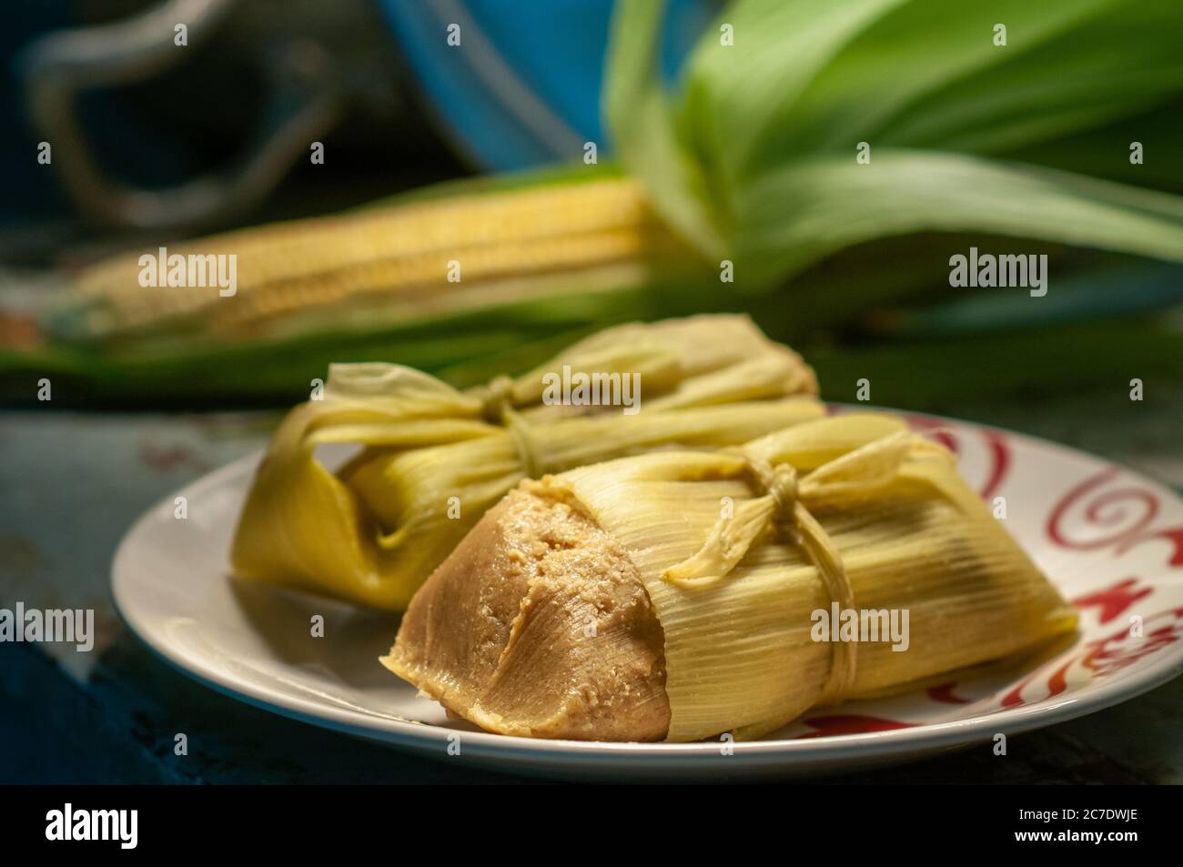 Boiled corn. Typical foods from the June festivities in northeastern ...