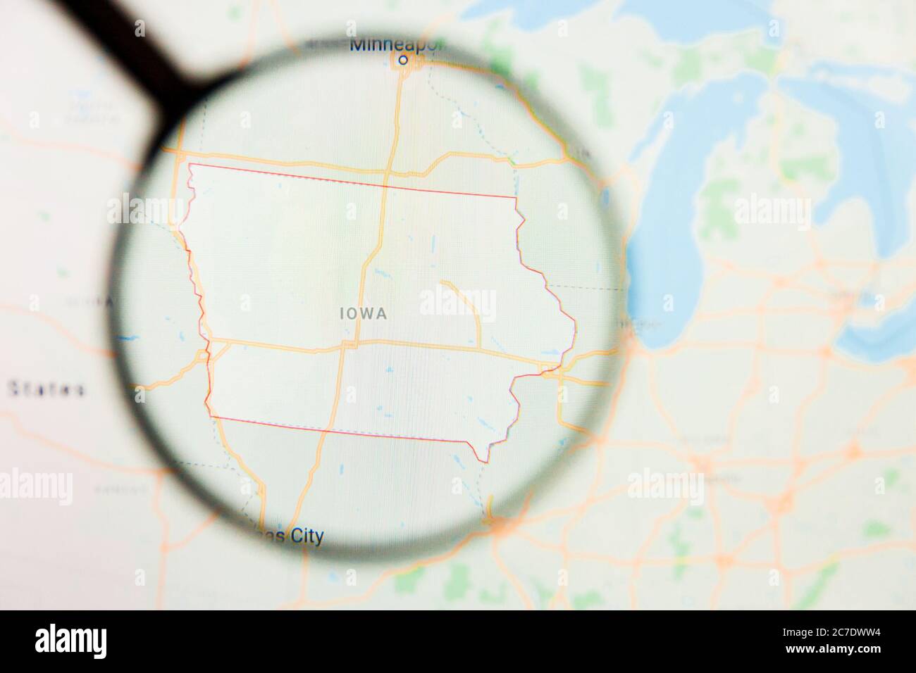 Los Angeles, California, USA - 15 March 2019: Iowa, IA state of America ...