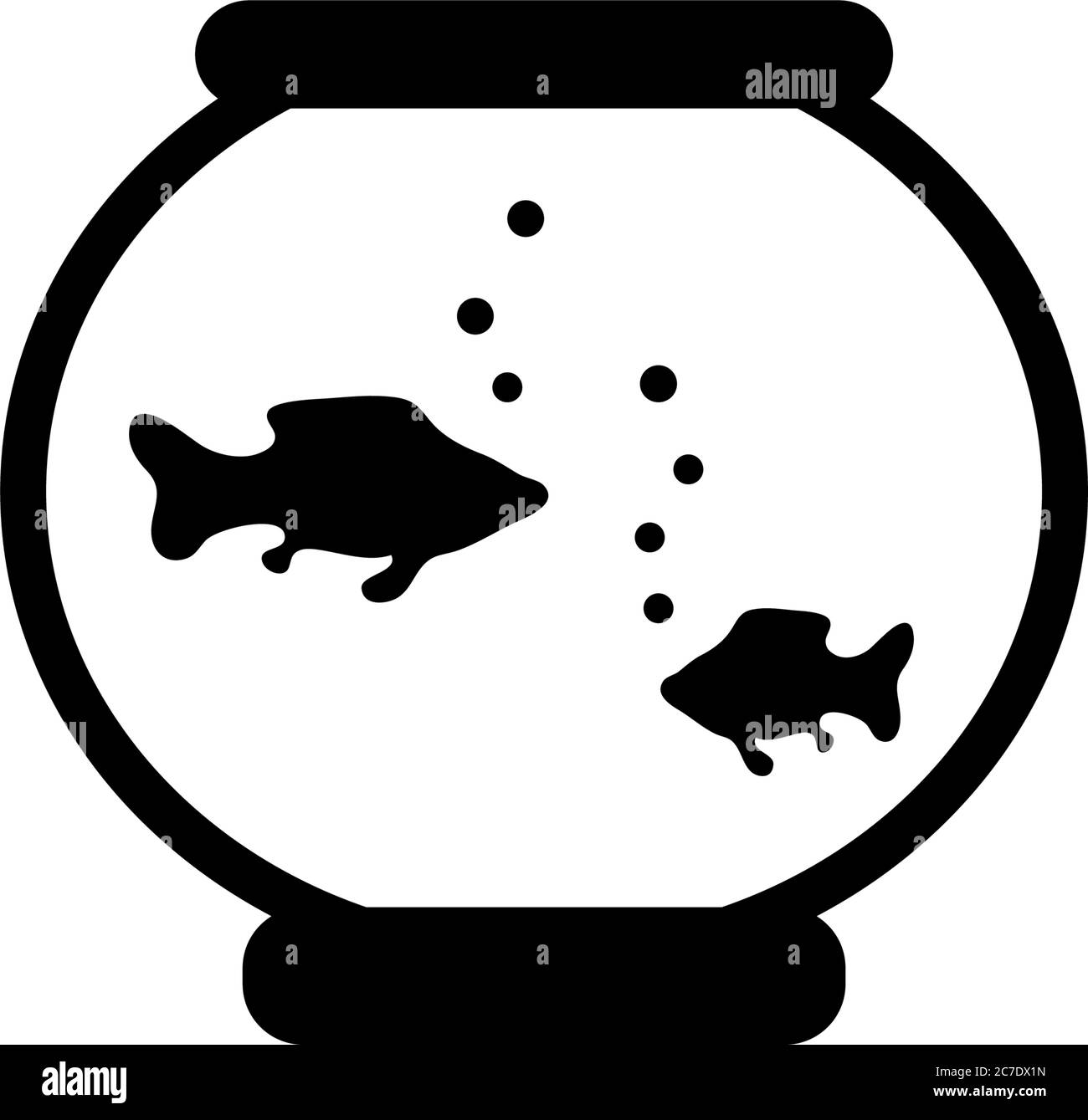 Fish Aquarium, Underwater Life in Fishbowl. Flat Vector Icon ...