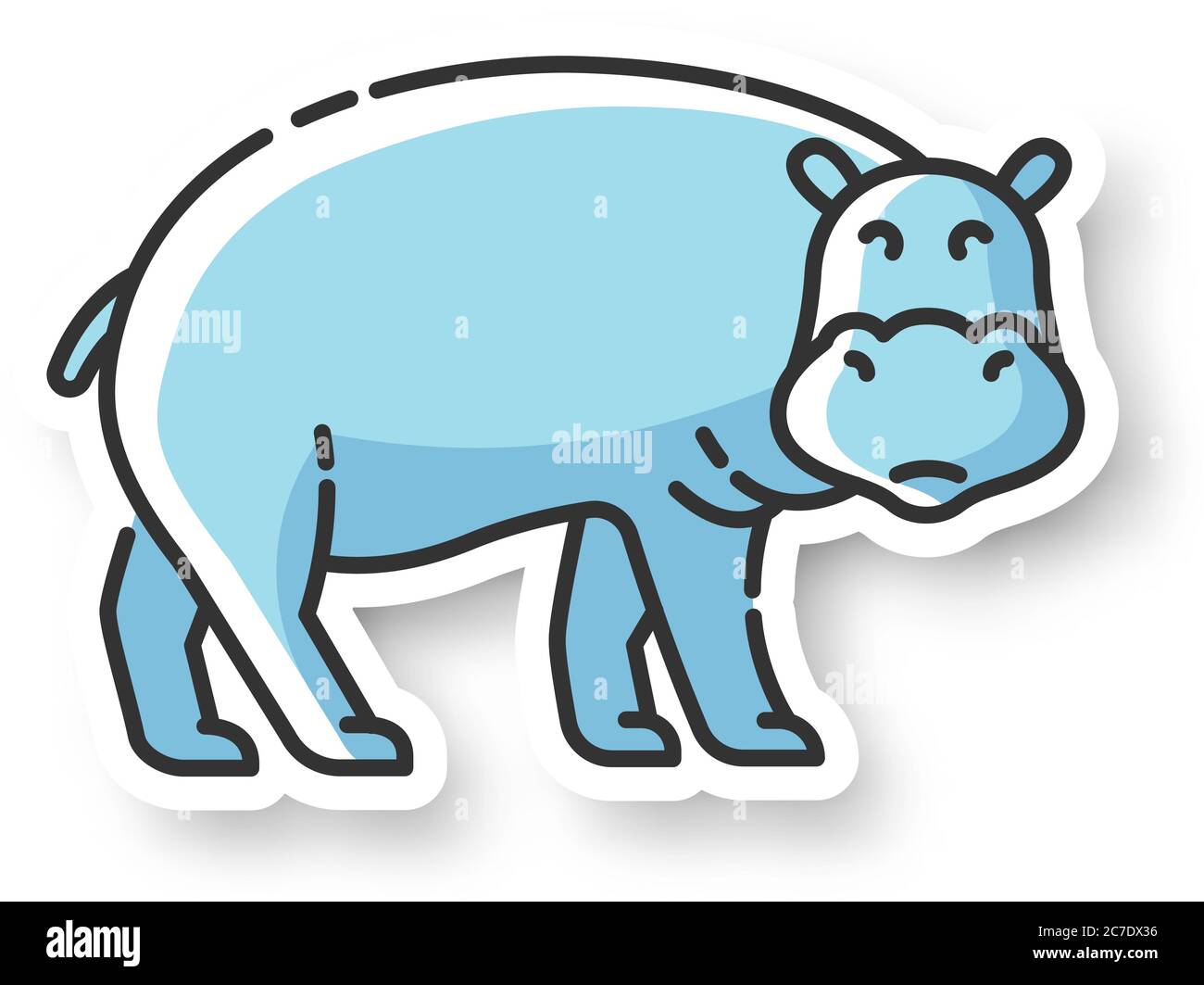 Hippo patch. Large exotic animal, african fauna, tropical semiaquatic ...