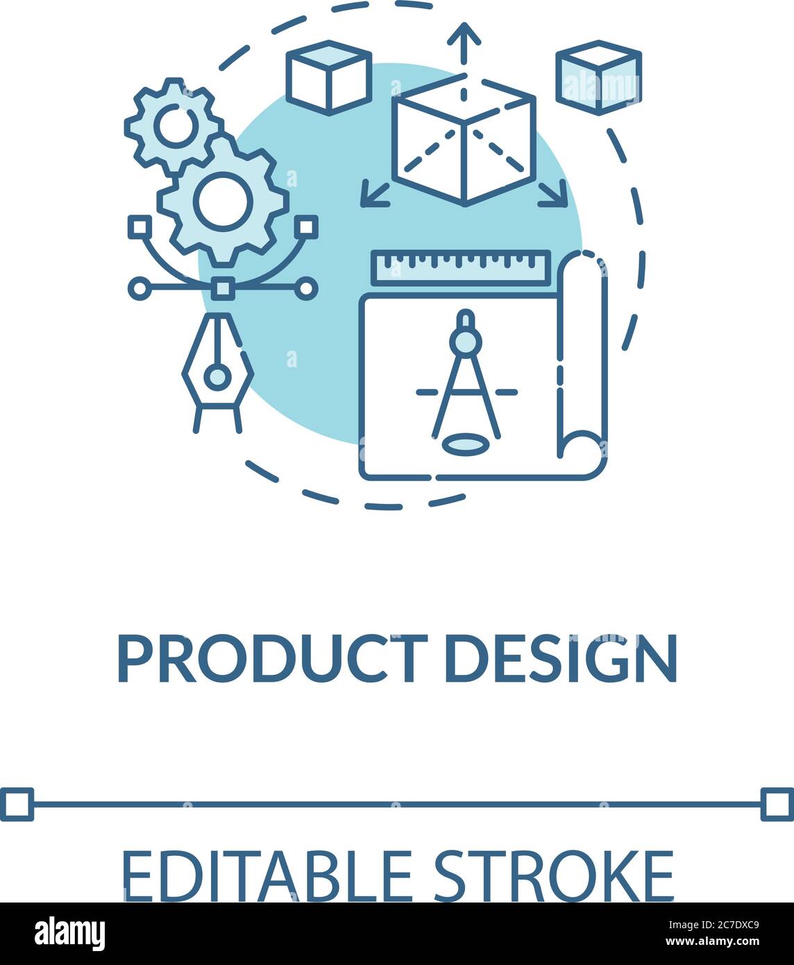 Product design turquoise concept icon. Merchandise modeling. Modern ...