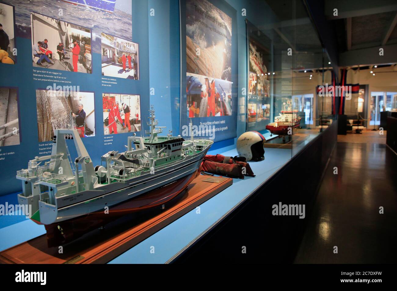 Fishing boat models display in the local fishing history exhibition in ...