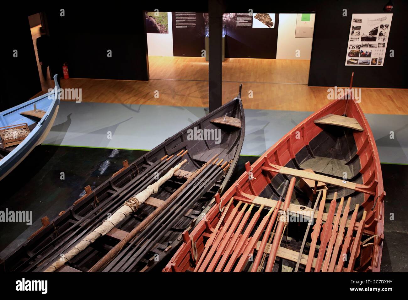 Original Faroese rowing boats in the permanent exhibition of National ...