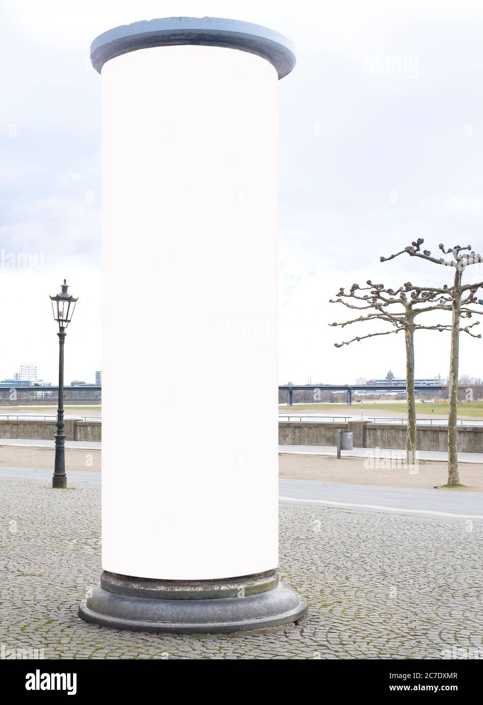 Empty advertising pillar with copy space hi-res stock photography and ...