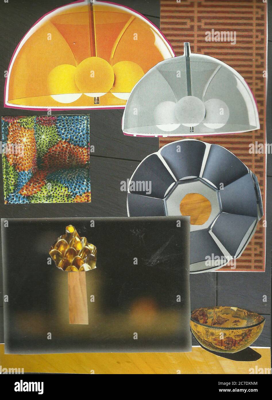 Carefully crafted handmade collage. Object montage. Surreal settings ...