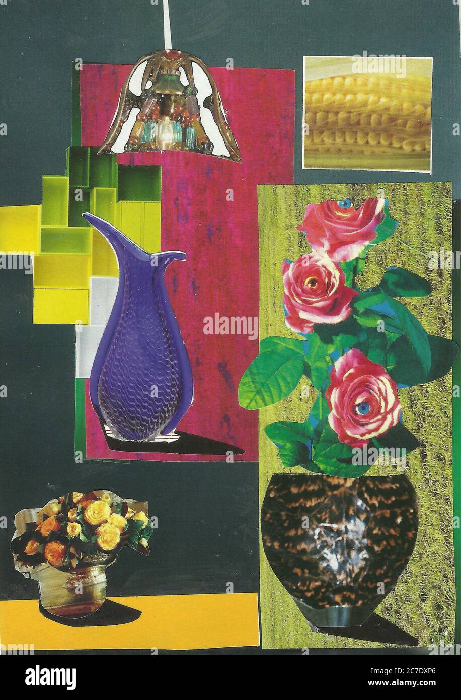 Carefully crafted handmade collage. Object montage. Surreal settings ...