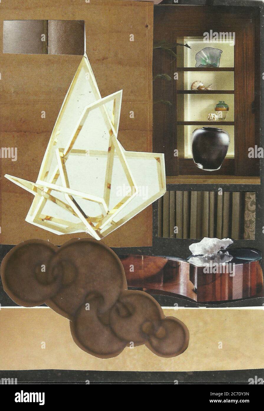 Carefully crafted handmade collage. Object montage. Surreal settings ...