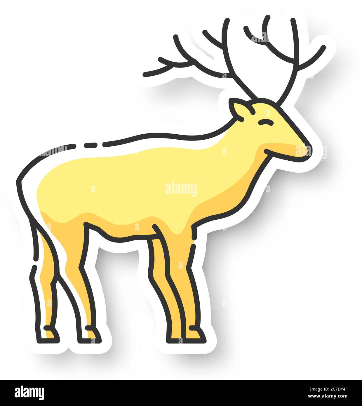 Deer patch. Hoofed ruminant mammal, herbivore animal with beautiful ...
