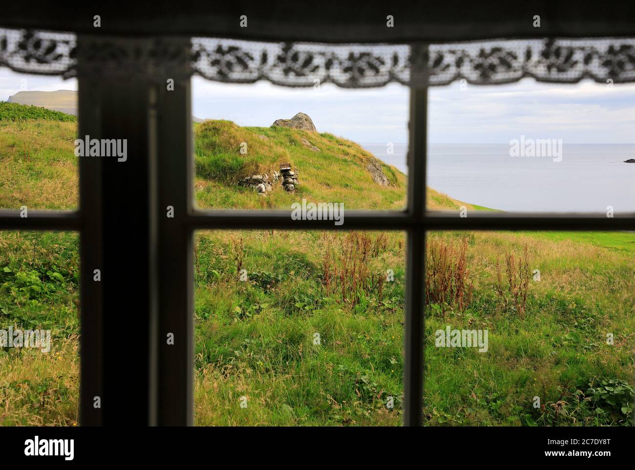 The view of underground storage room in Hoyvíksgarður Farm. Nowadays ...