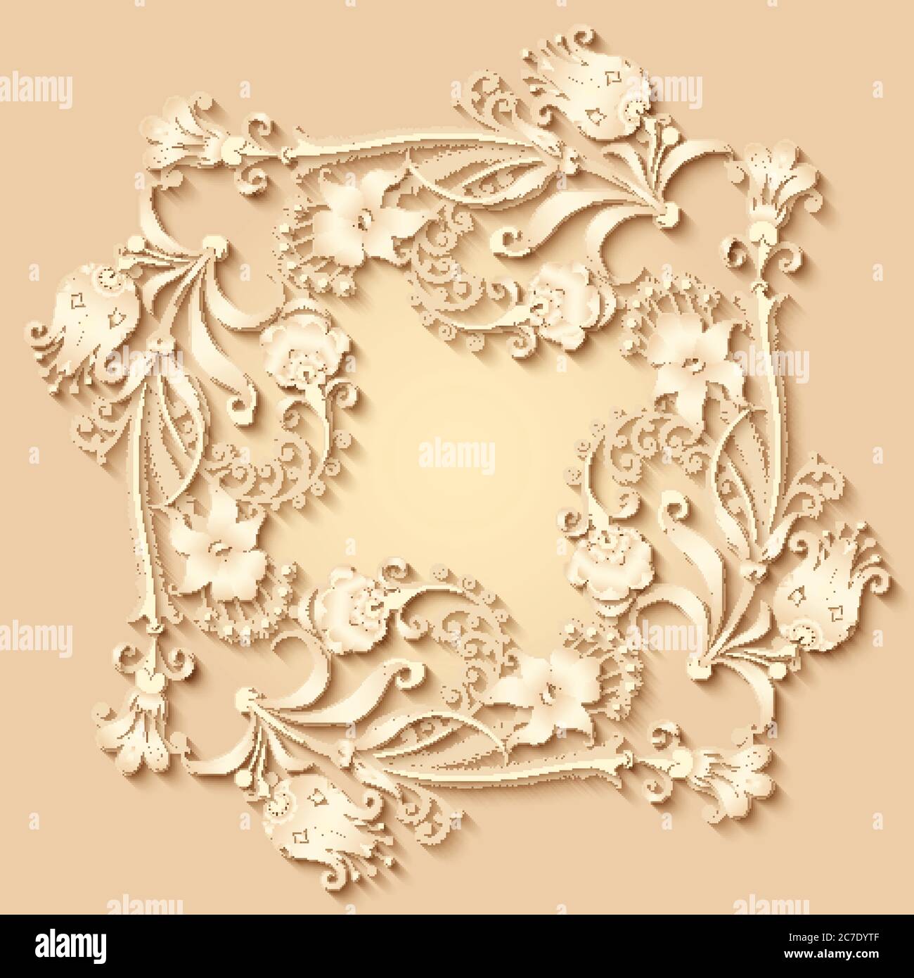 Floral vector vintage border Stock Vector Image & Art - Alamy