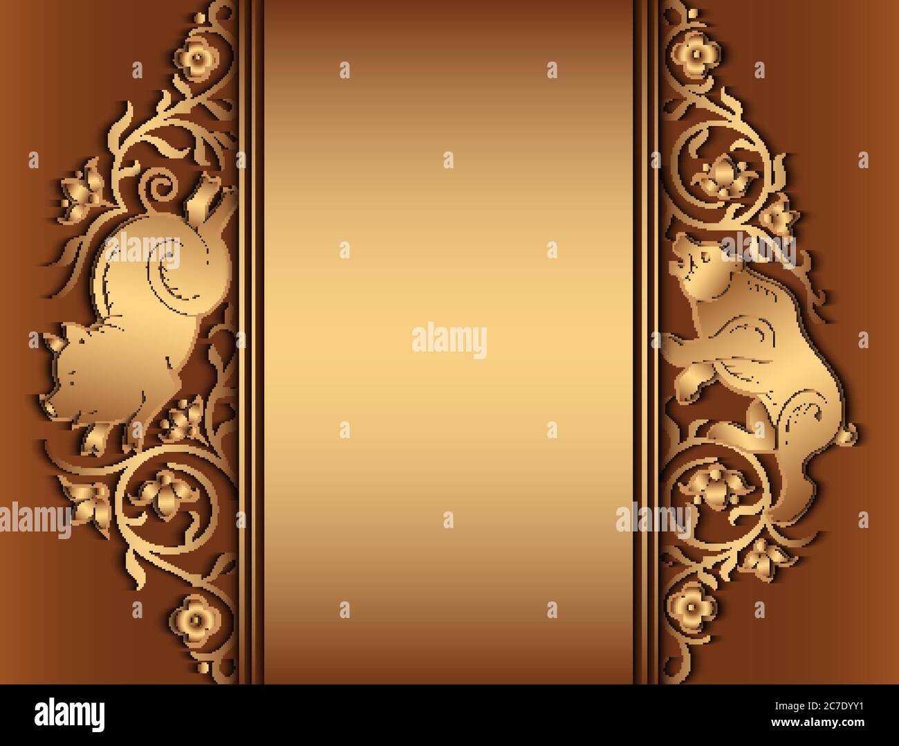 Vector nature and animal vintage border Stock Vector Image & Art - Alamy