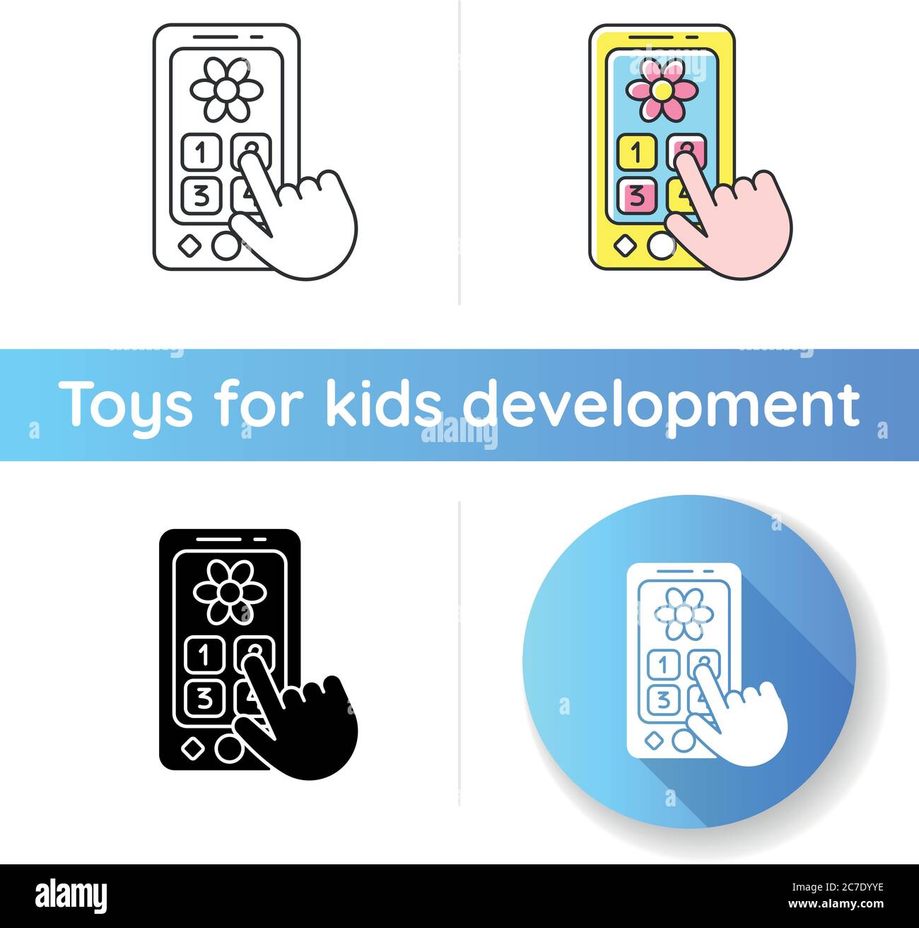 Playphone icon. Pretend telephone for toddlers. Interactive toy phone ...