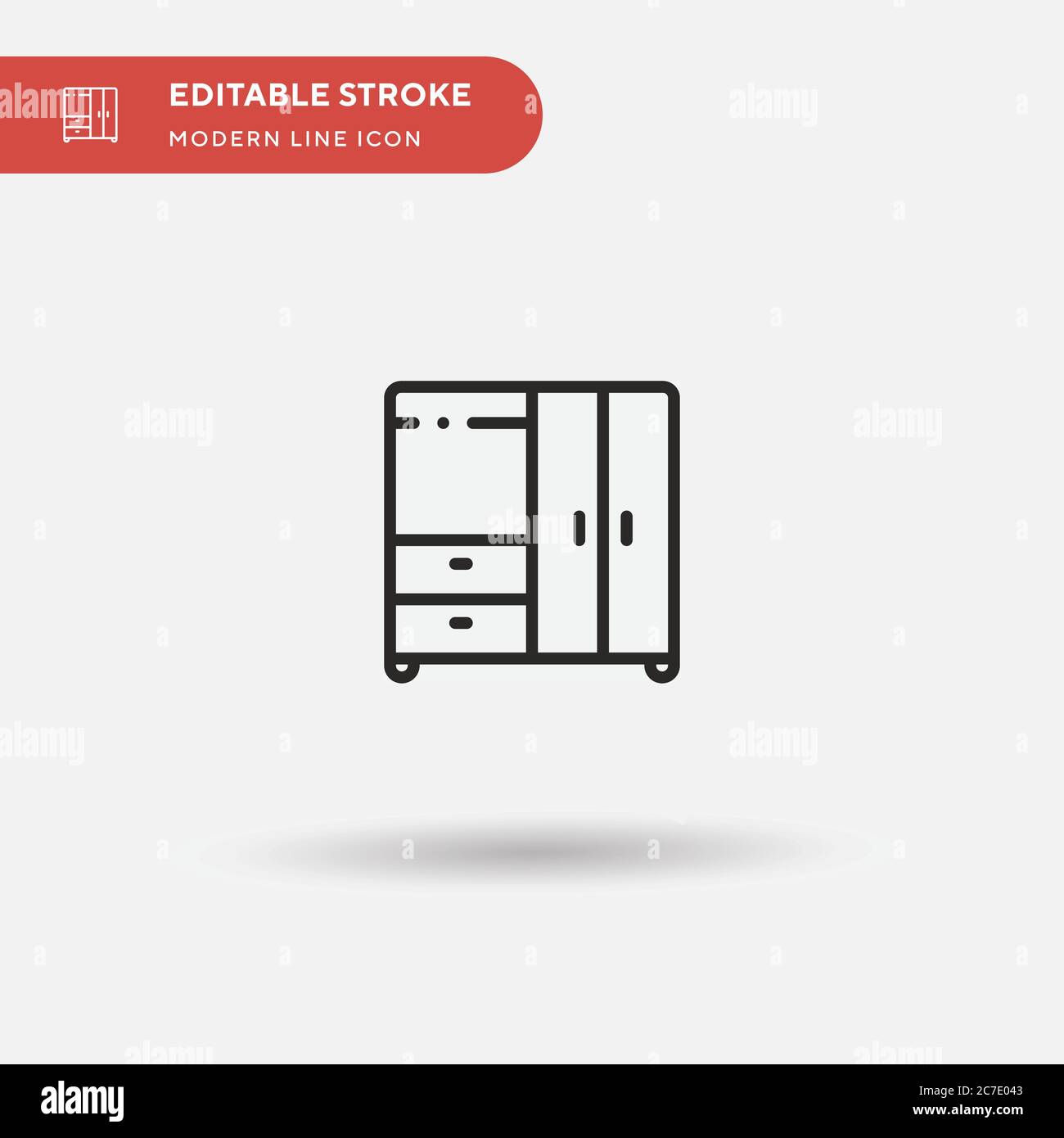 Wardrobe Simple vector icon. Illustration symbol design template for ...