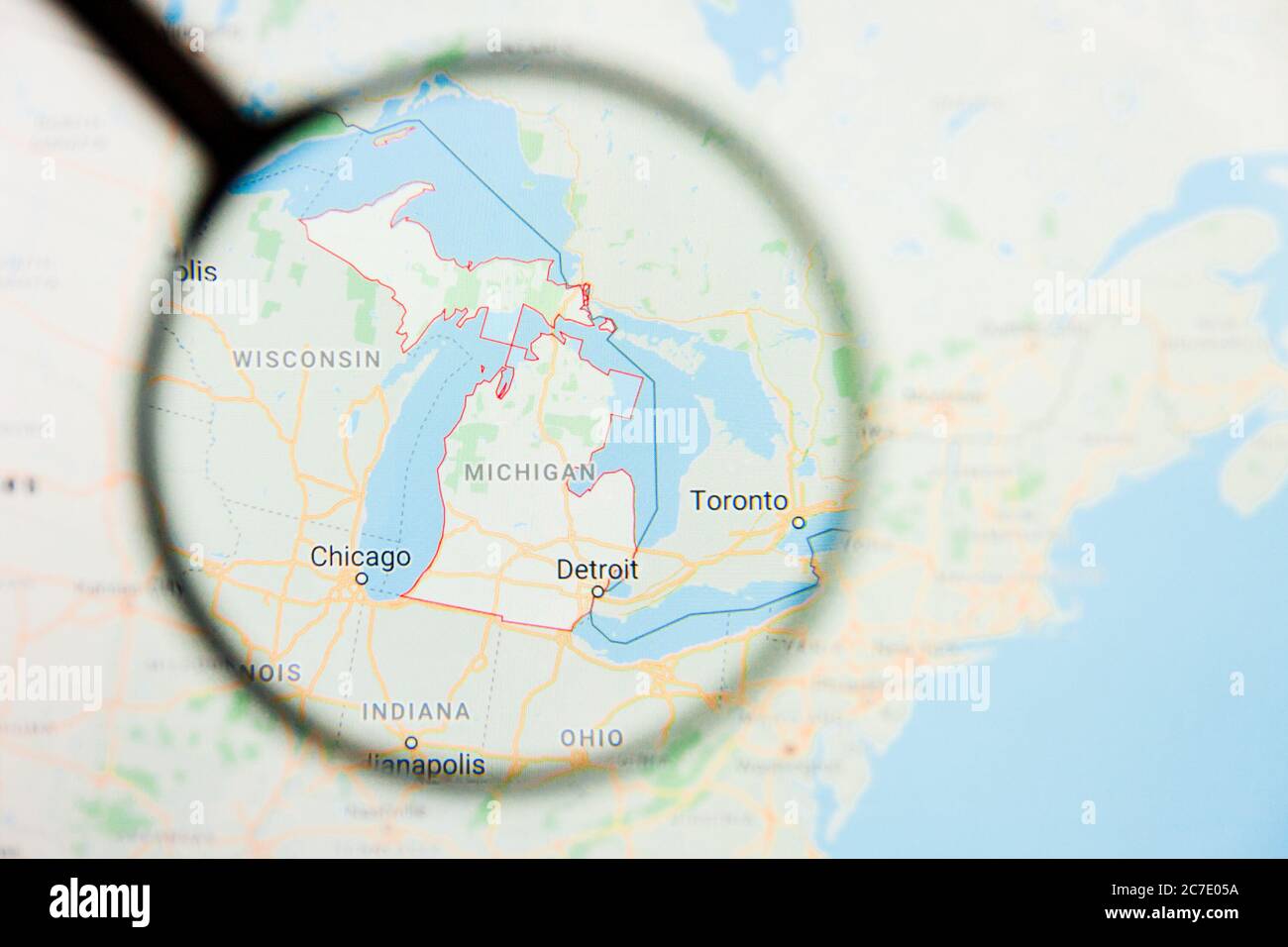 Michigan Map High Resolution Stock Photography and Images - Alamy