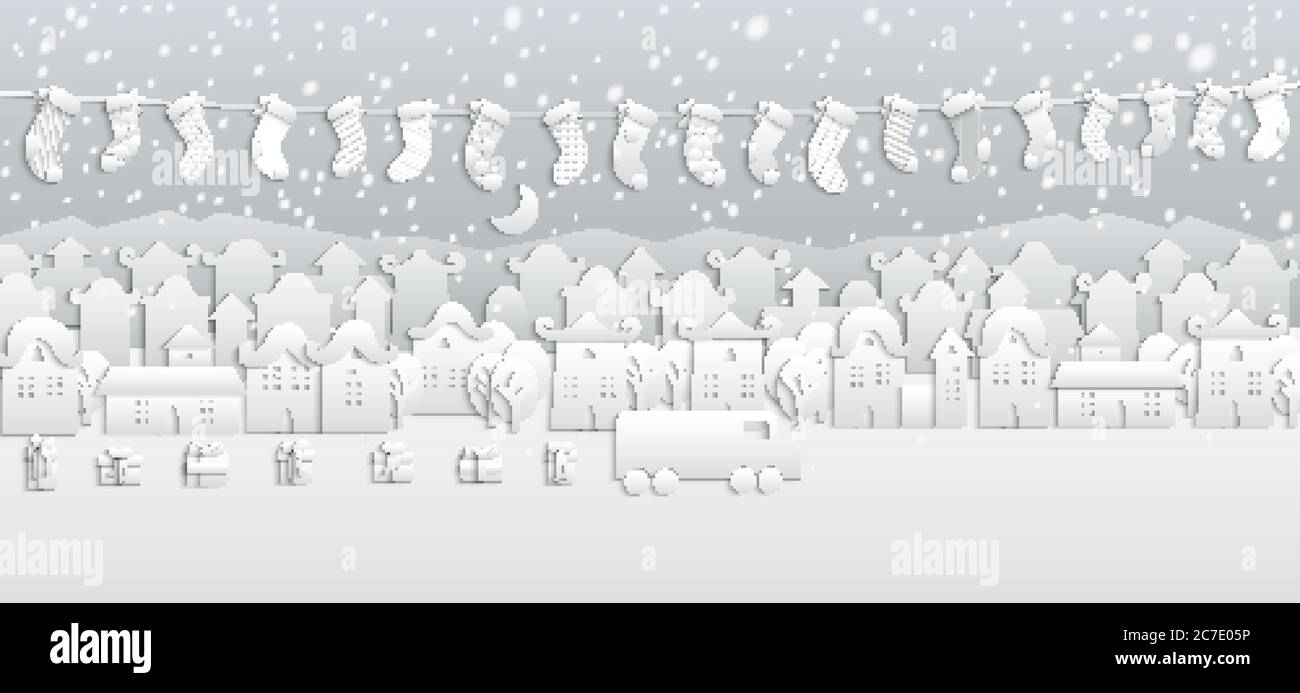 Christmas papercut cartoon santa Stock Vector Images - Alamy