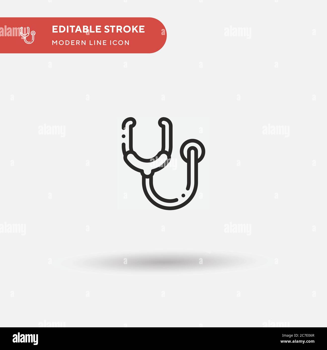 Stethoscope Simple vector icon. Illustration symbol design template for ...