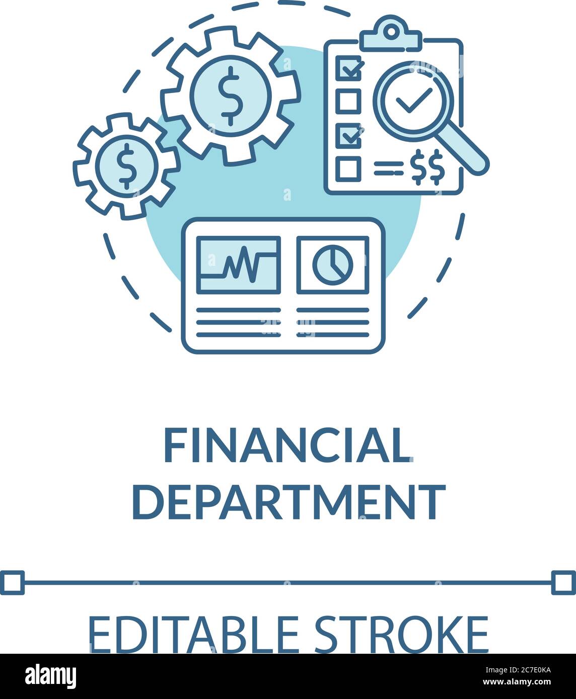 Financial department turquoise concept icon. Commercial plan. Business ...