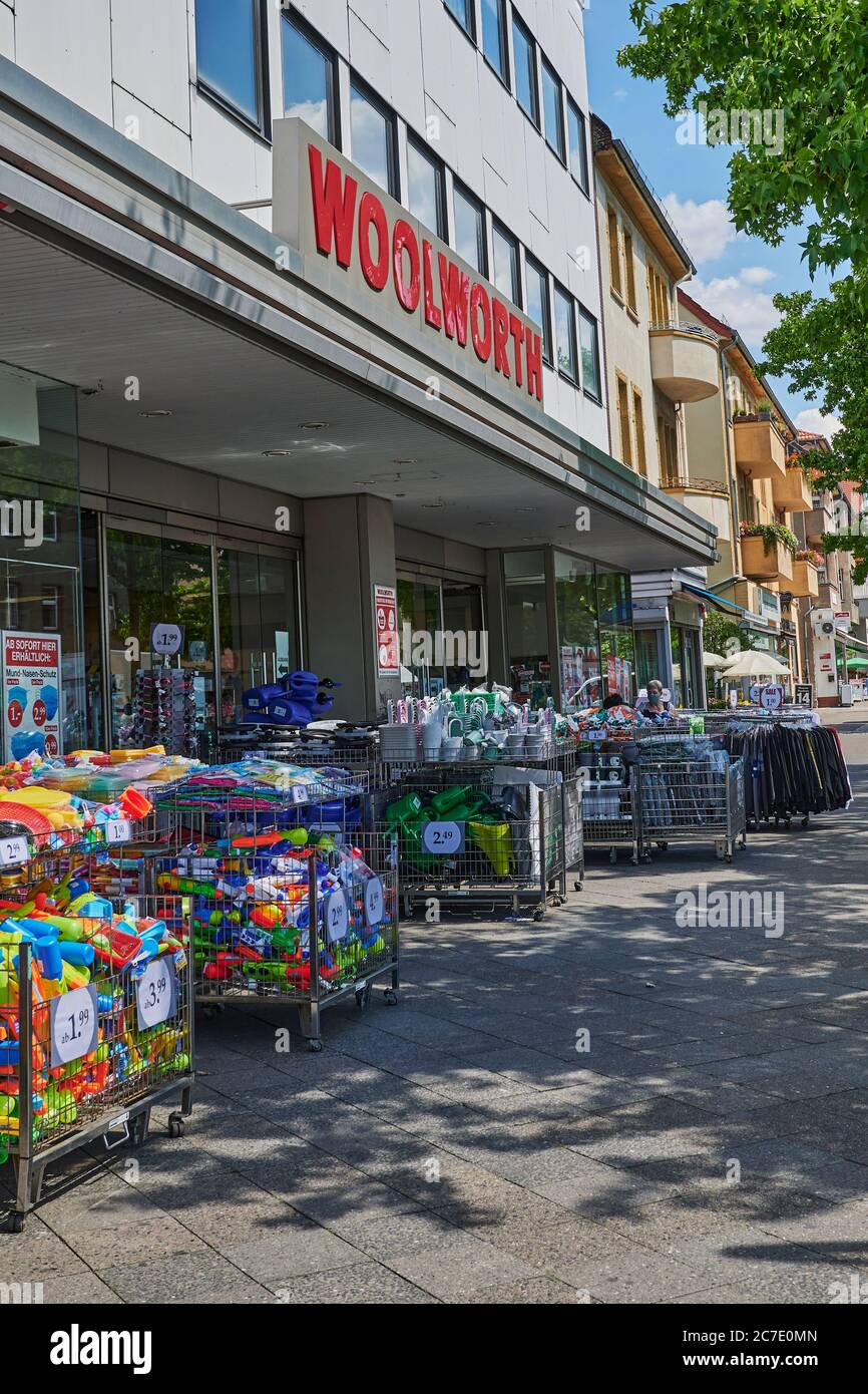 Berlin, Germany - July 14, 2020: Store in a small shopping street in ...