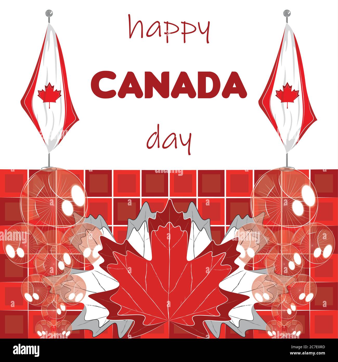 Happy Canada day card. National celebration - Vector Stock Vector Image ...