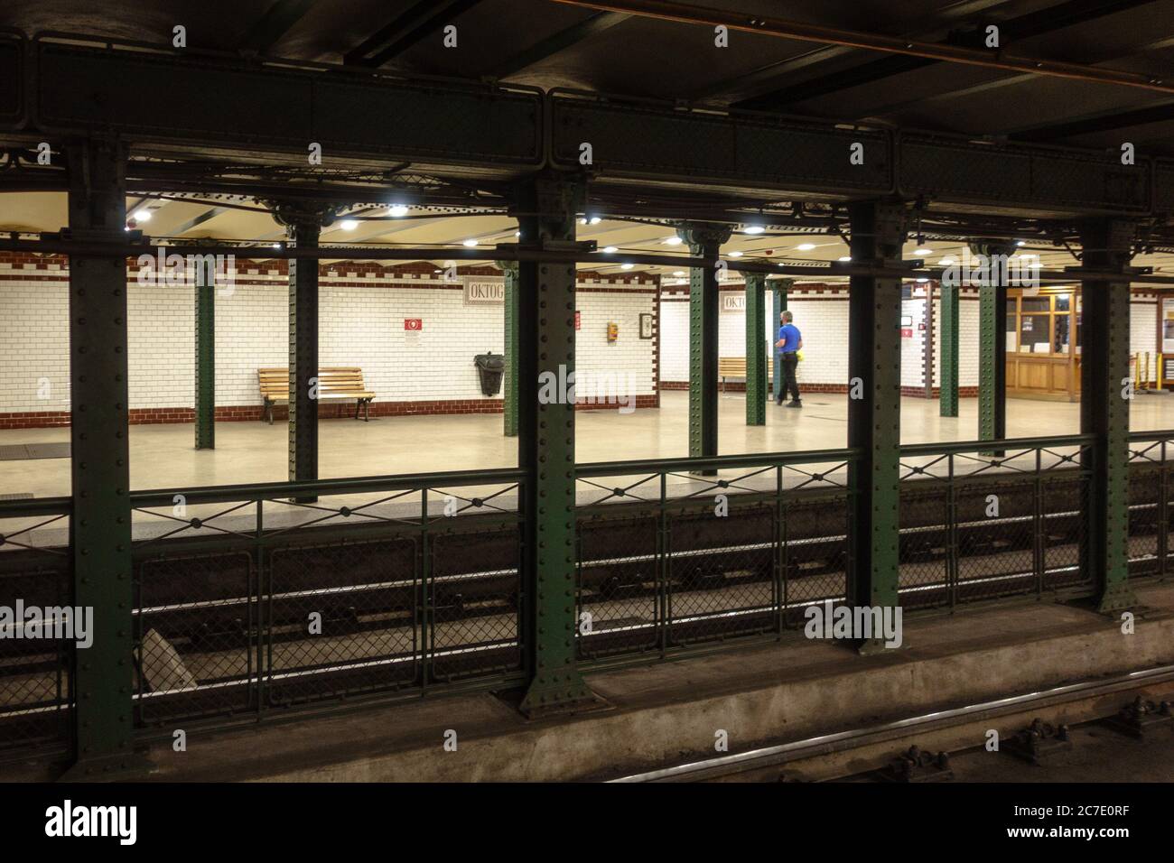 The Oktogon station on the M1 millennium underground metro line in ...