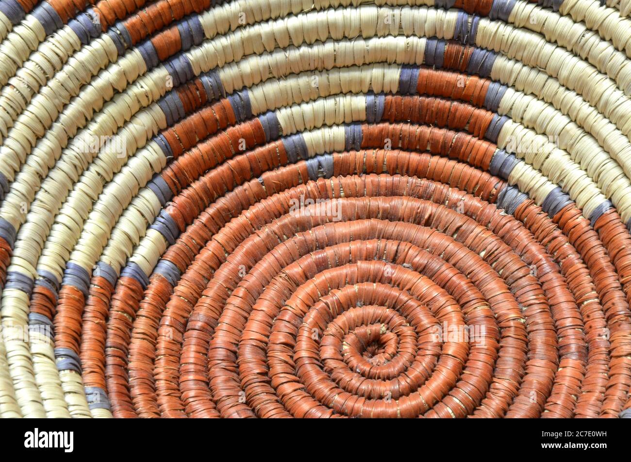 Native American Indian woven basket with rust and tan colors and a star ...