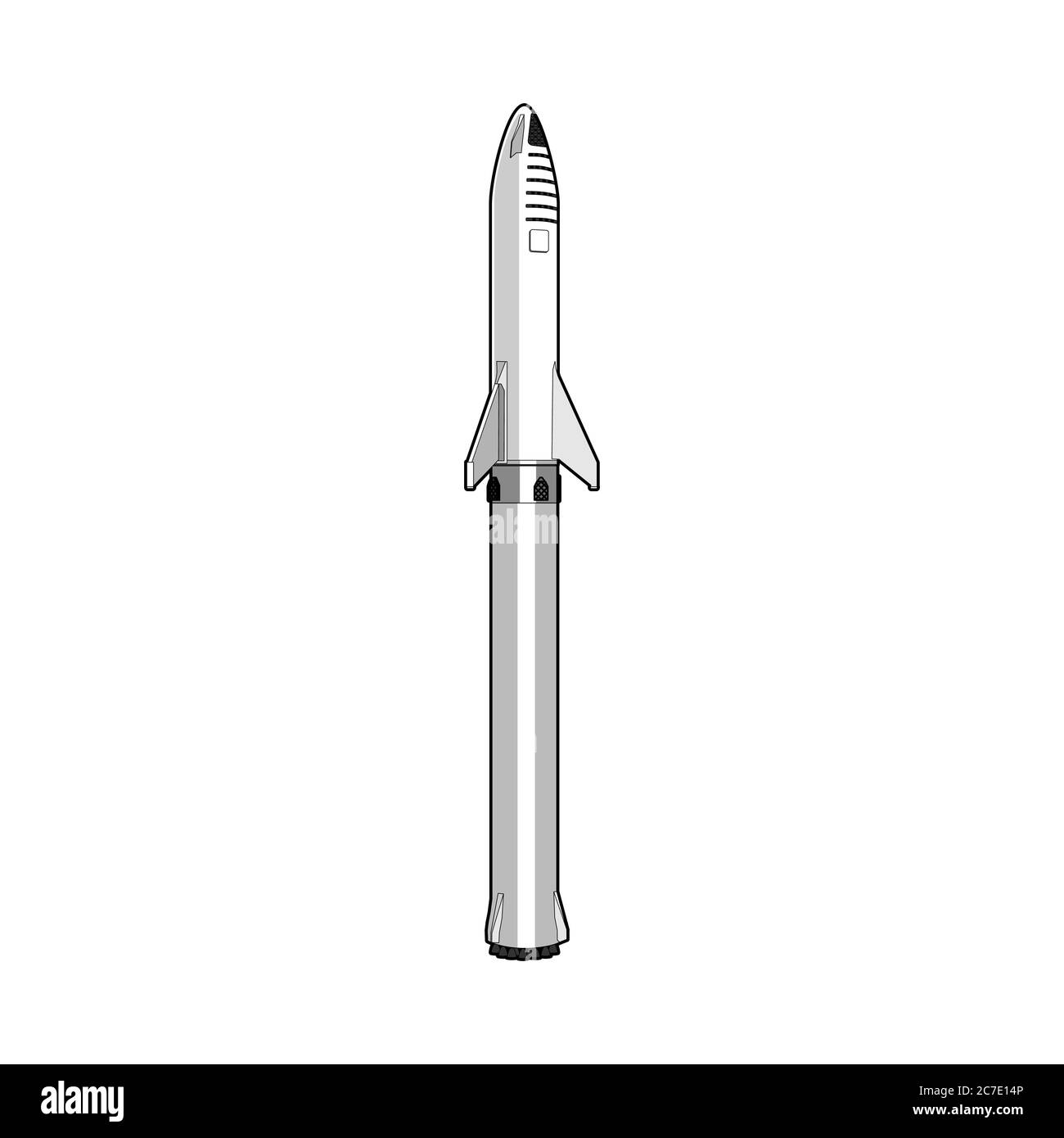 Space art, rocket isolated vector retro style illustration for icon ...