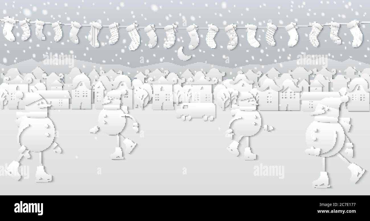 Vector cartoon winter city Stock Vector Image & Art - Alamy
