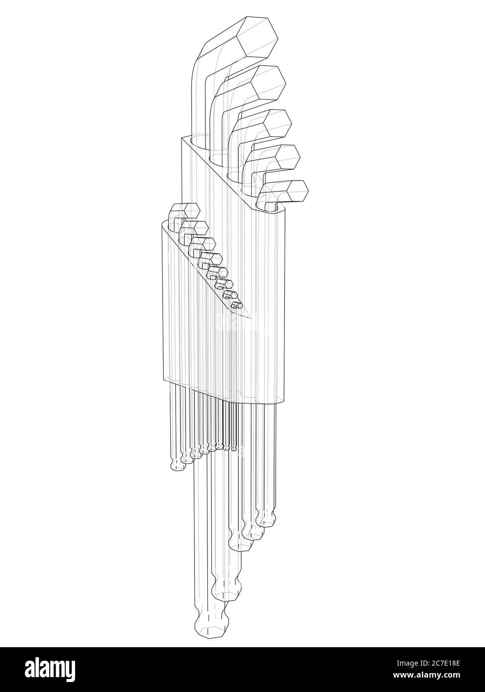 Set of hexagon tools Stock Photo - Alamy
