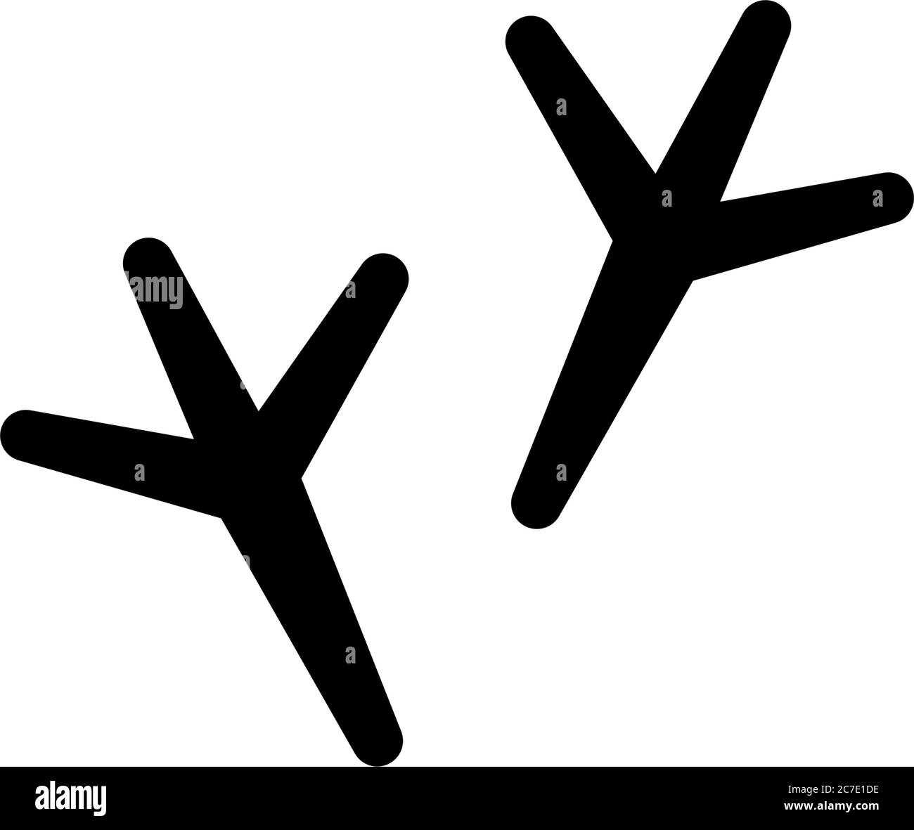 Bird Feet, Turkey Trail, Footprints Track. Flat Vector Icon ...
