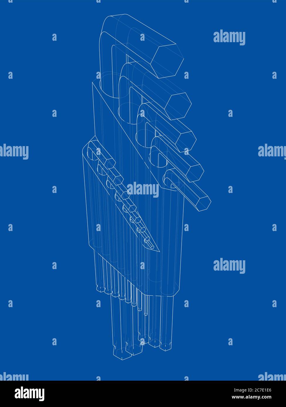 Set of hexagon tools Stock Photo - Alamy