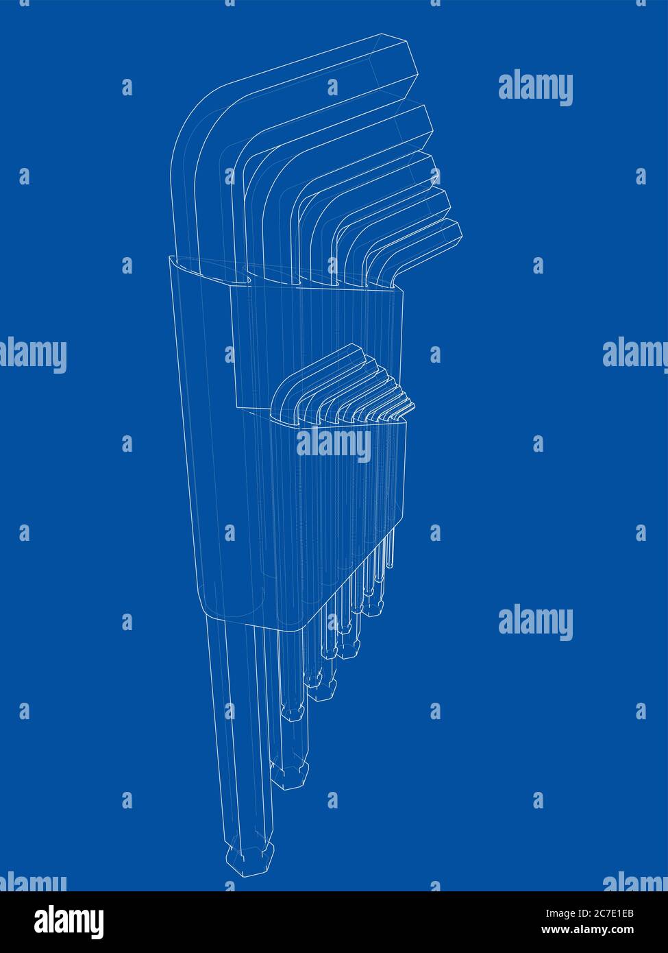 Set of hexagon tools Stock Photo - Alamy