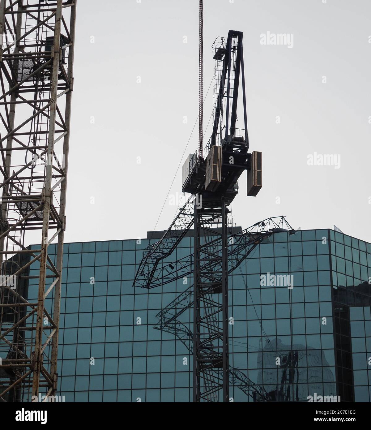Toronto, Ontario, Canada. 16th July 2020. Crane collapses into an ...