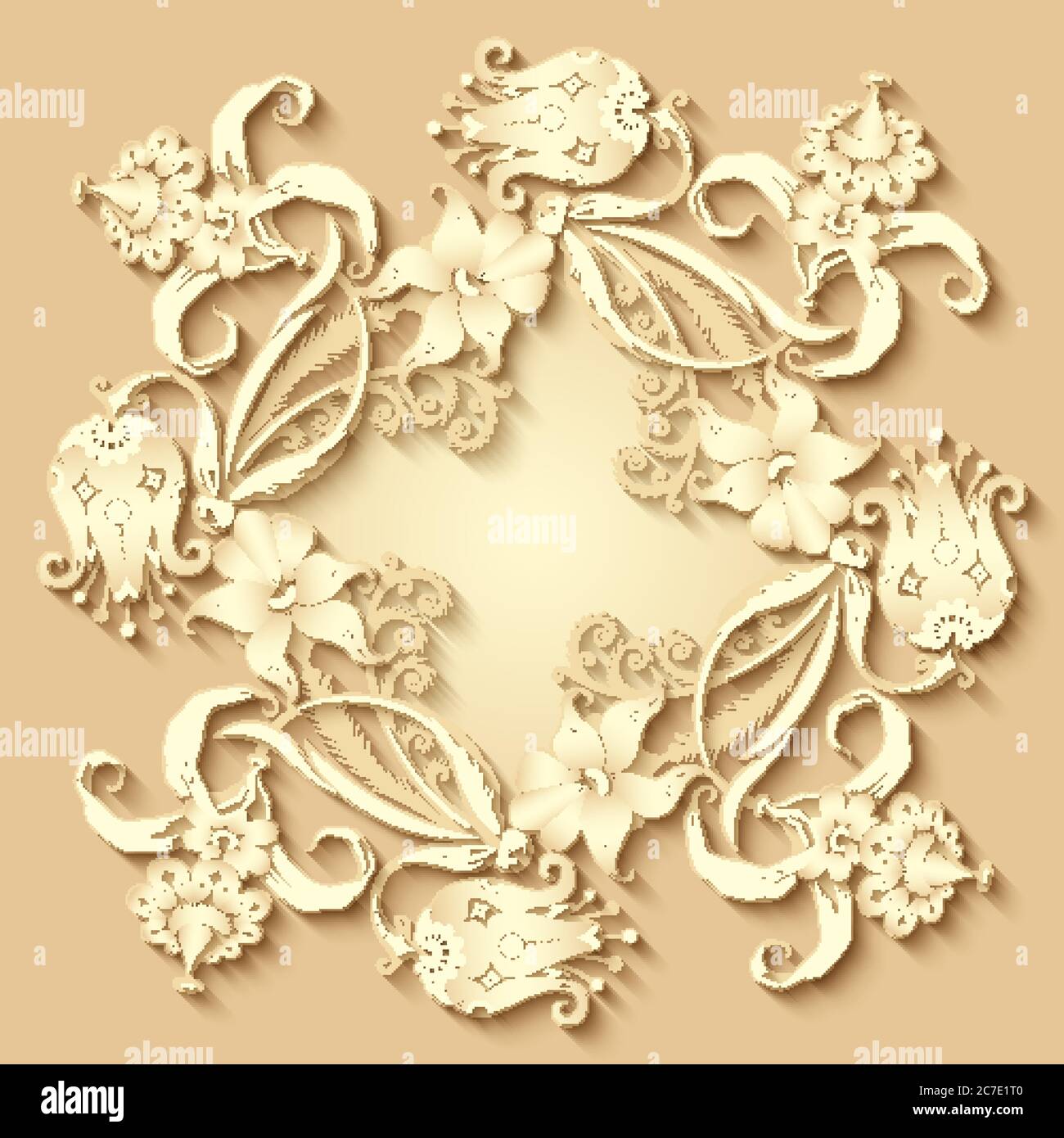 Floral vector vintage border Stock Vector Image & Art - Alamy